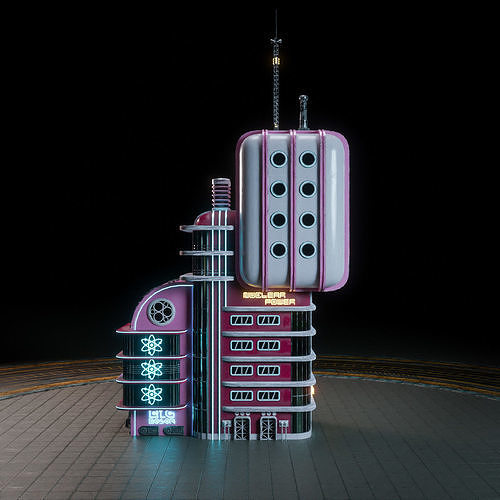 3D model SCIFI ATOMPUNK BUILDING 02 VR / AR / low-poly | CGTrader