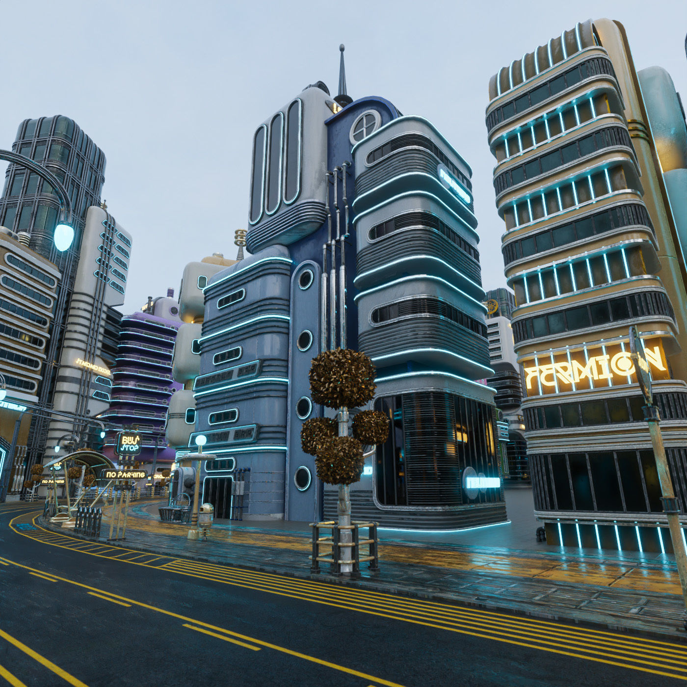 3D model SCIFI ATOMPUNK BUILDING 03 VR / AR / low-poly | CGTrader