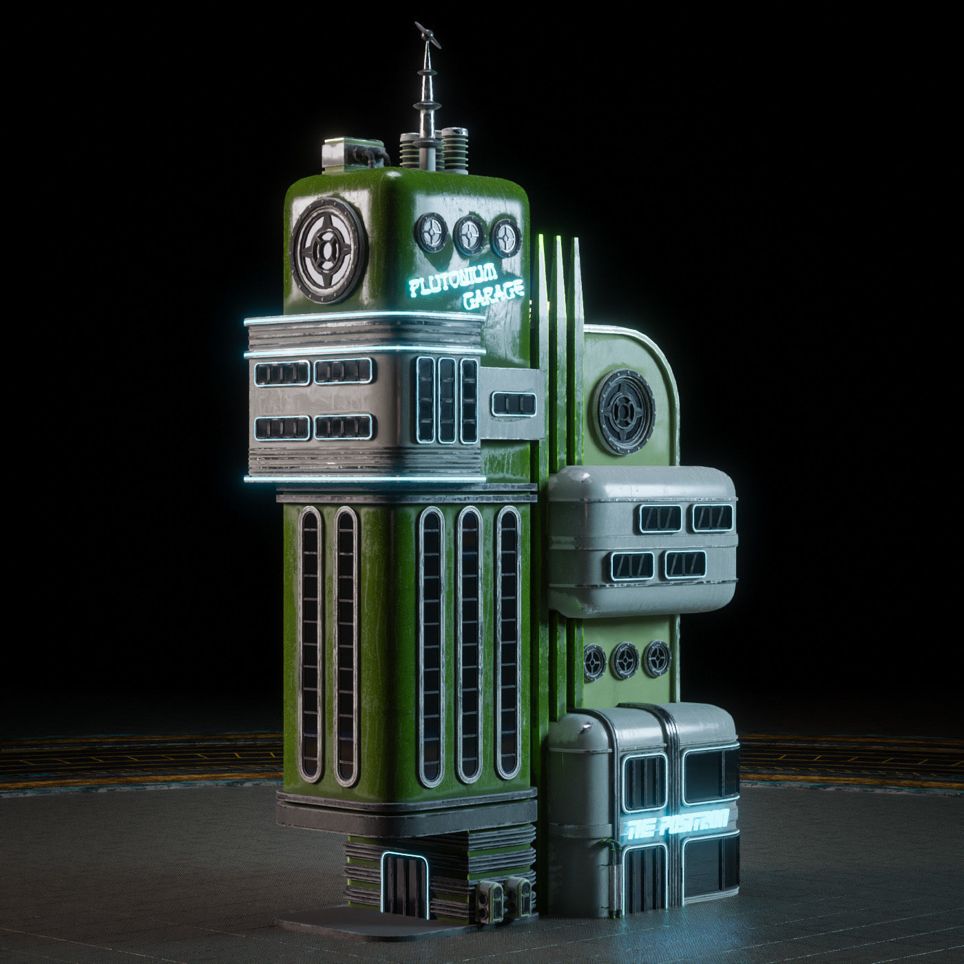 3D model SCIFI ATOMPUNK BUILDING 05 VR / AR / low-poly | CGTrader