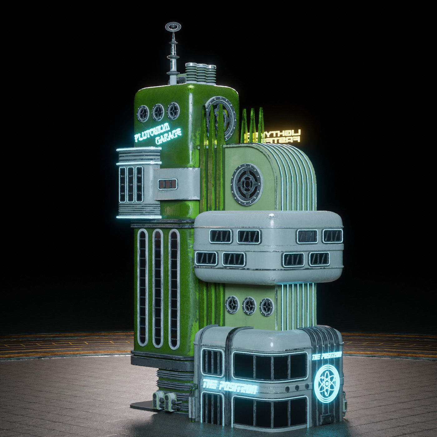 3D model SCIFI ATOMPUNK BUILDING 05 VR / AR / low-poly | CGTrader