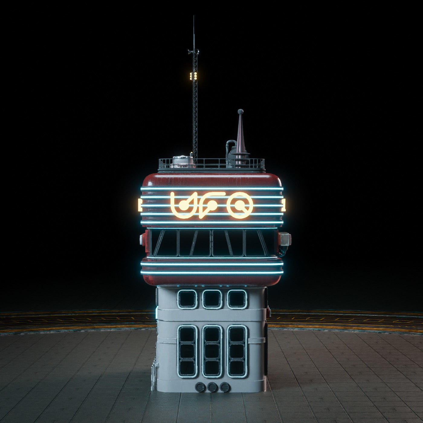 3D model SCIFI ATOMPUNK BUILDING 06 VR / AR / low-poly | CGTrader