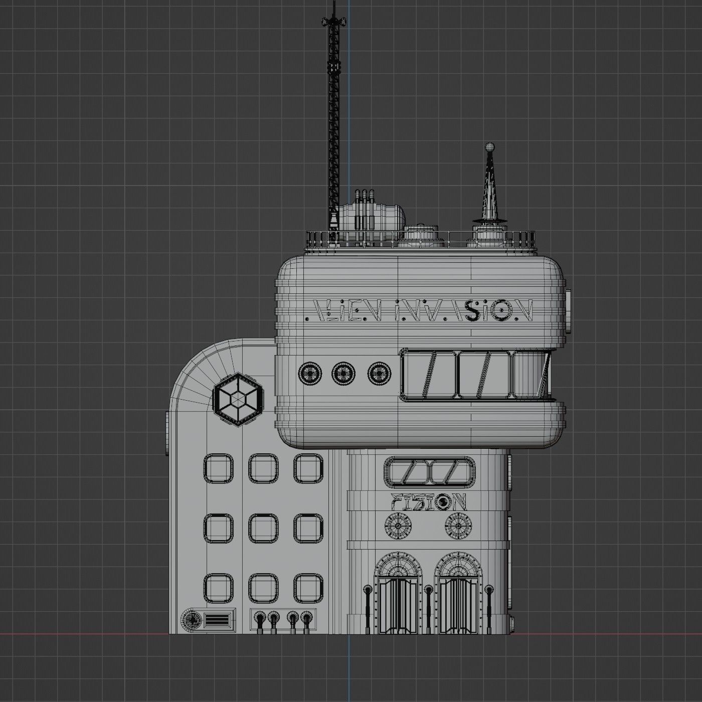 3D model SCIFI ATOMPUNK BUILDING 06 VR / AR / low-poly | CGTrader