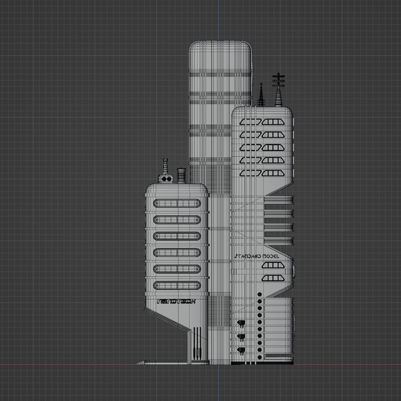 3D model SCIFI ATOMPUNK BUILDING 07 VR / AR / low-poly | CGTrader