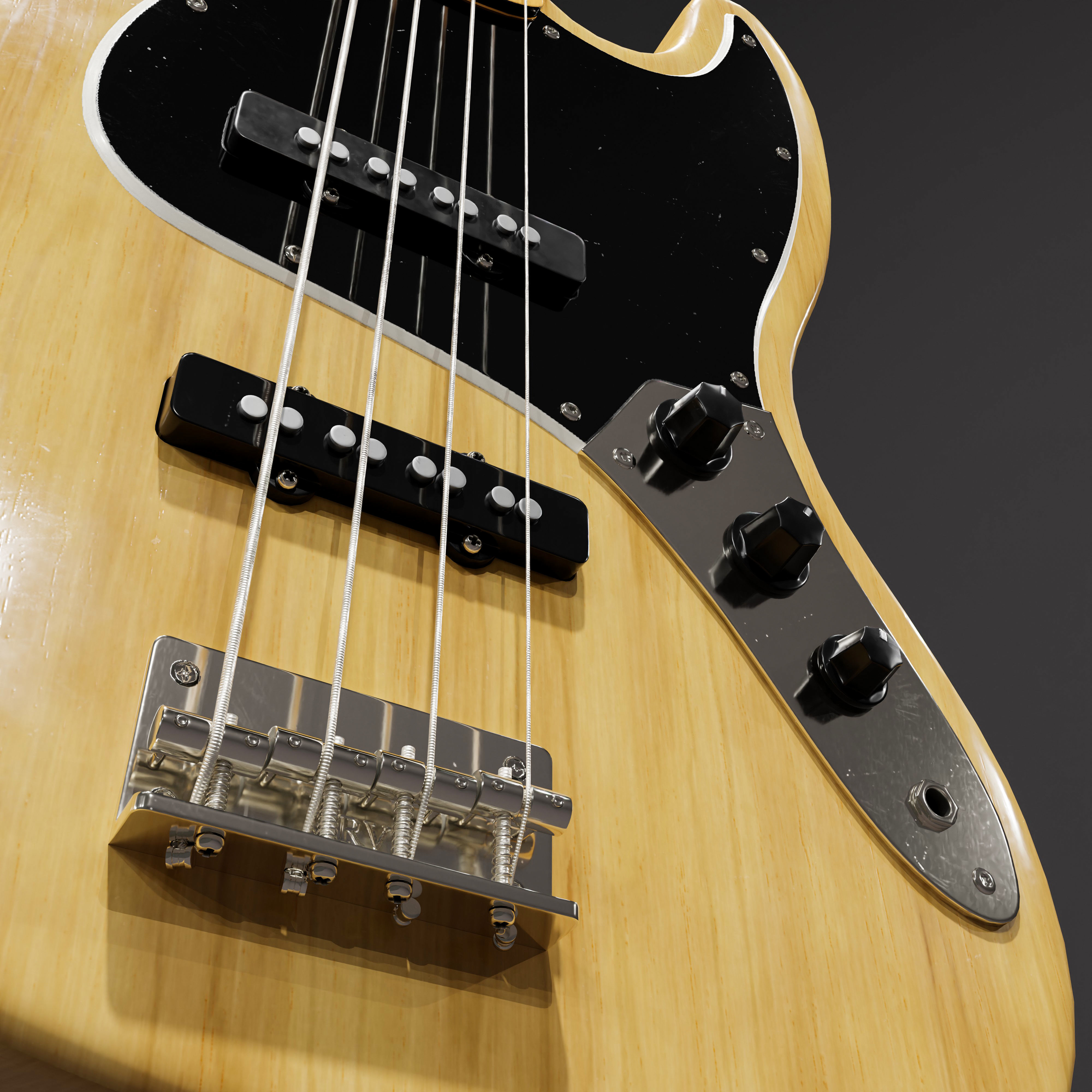 3D model CRV Jazz Bass - Wood and Maple VR / AR / low-poly | CGTrader