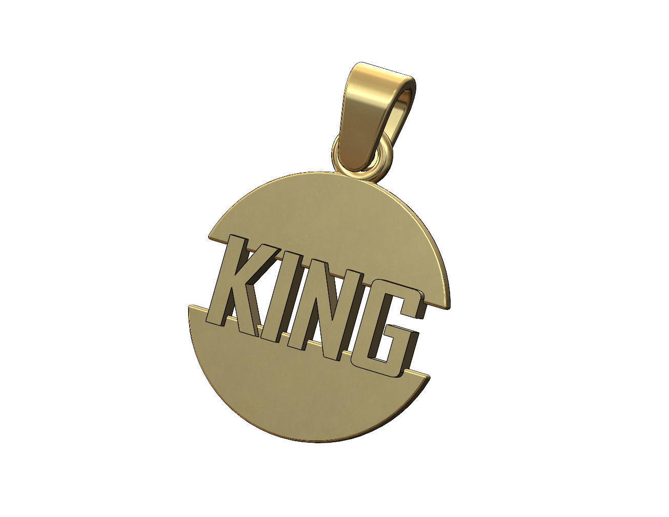 King split round pendant with bail 3D model 3D printable | CGTrader