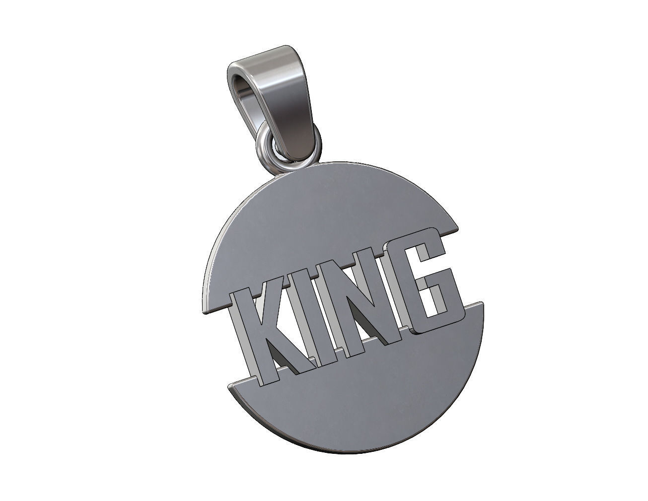 King split round pendant with bail 3D model 3D printable | CGTrader