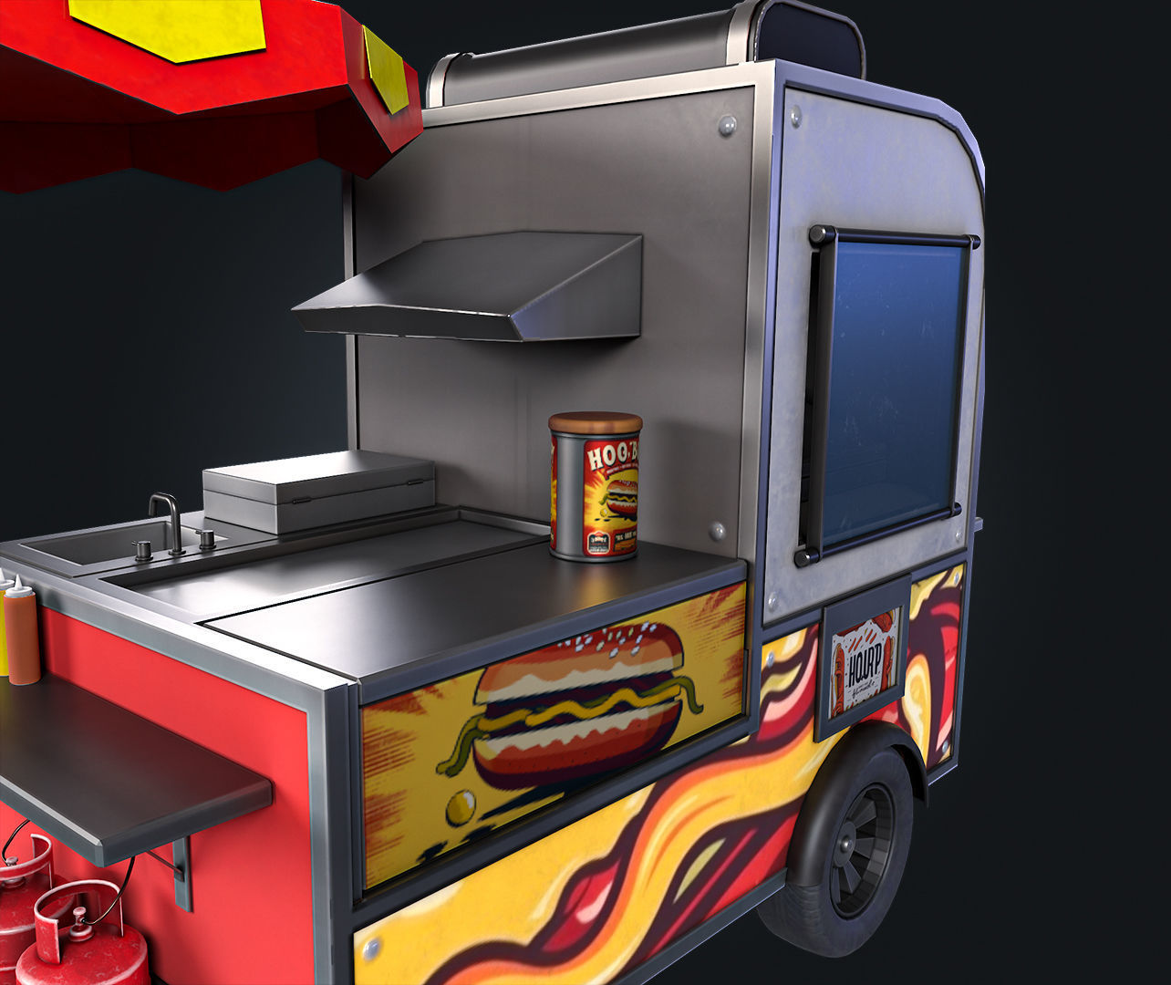 3D model Hot Dog Cart VR / AR / low-poly | CGTrader