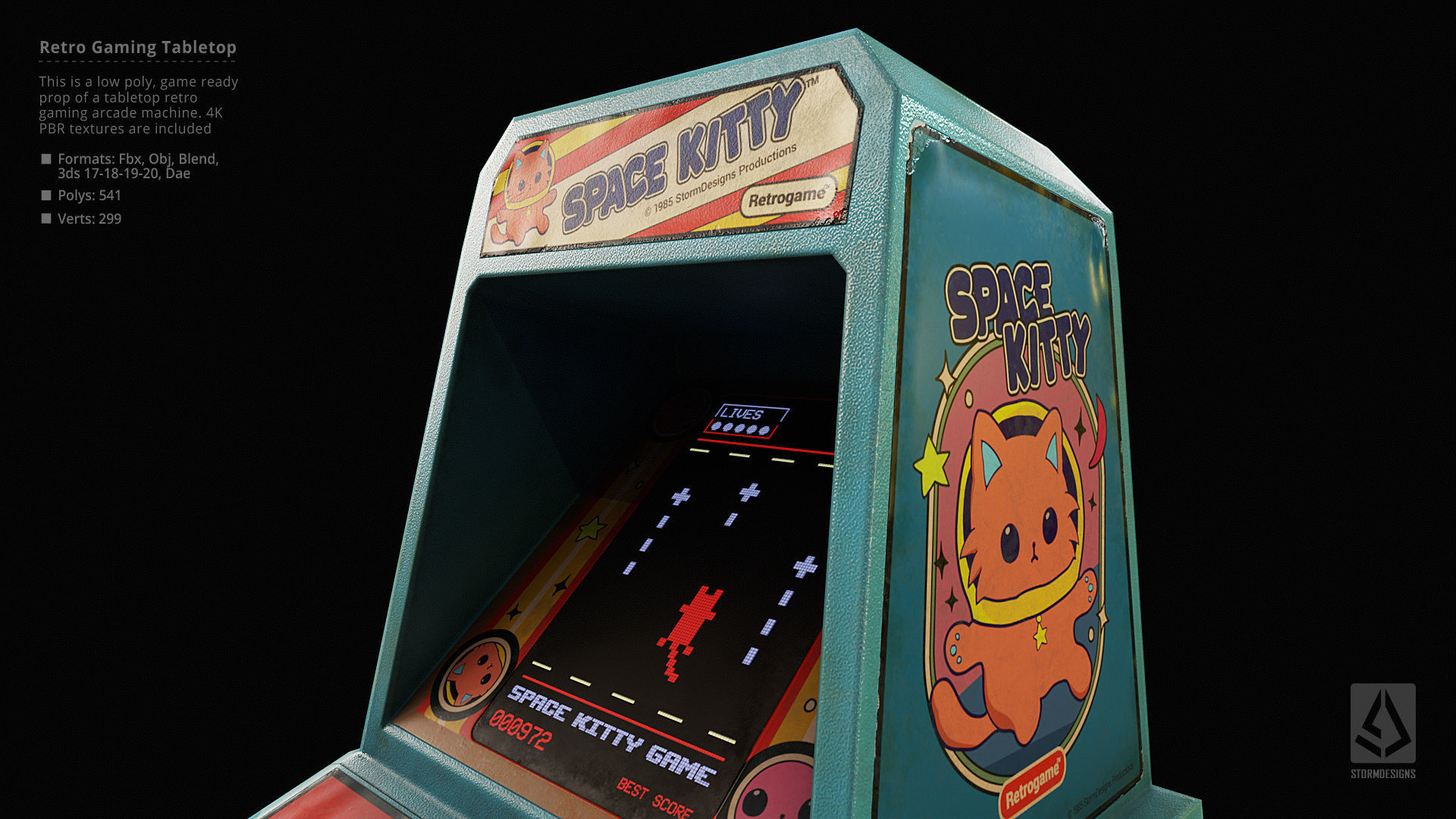 3D model Retro Gaming 1980s Arcade Tabletop VR / AR / low-poly | CGTrader