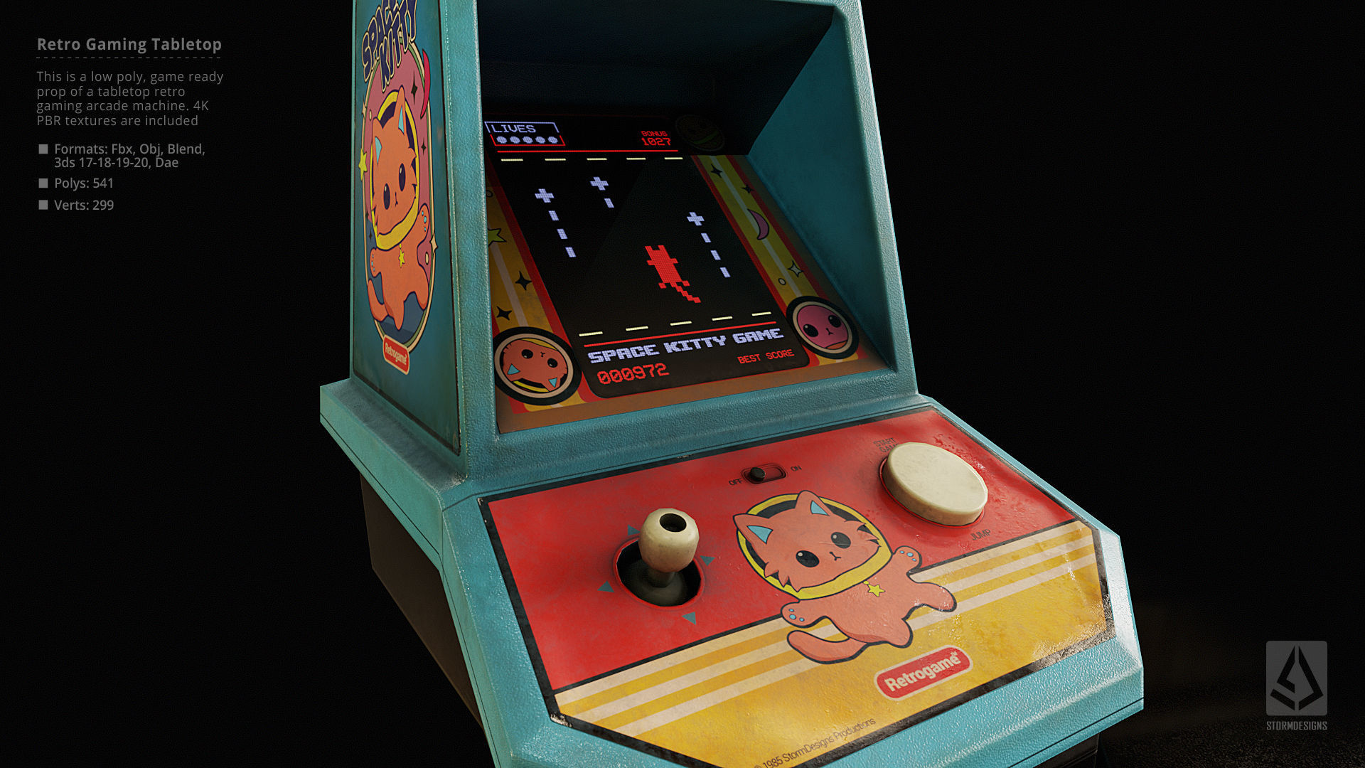 3D model Retro Gaming 1980s Arcade Tabletop VR / AR / low-poly | CGTrader