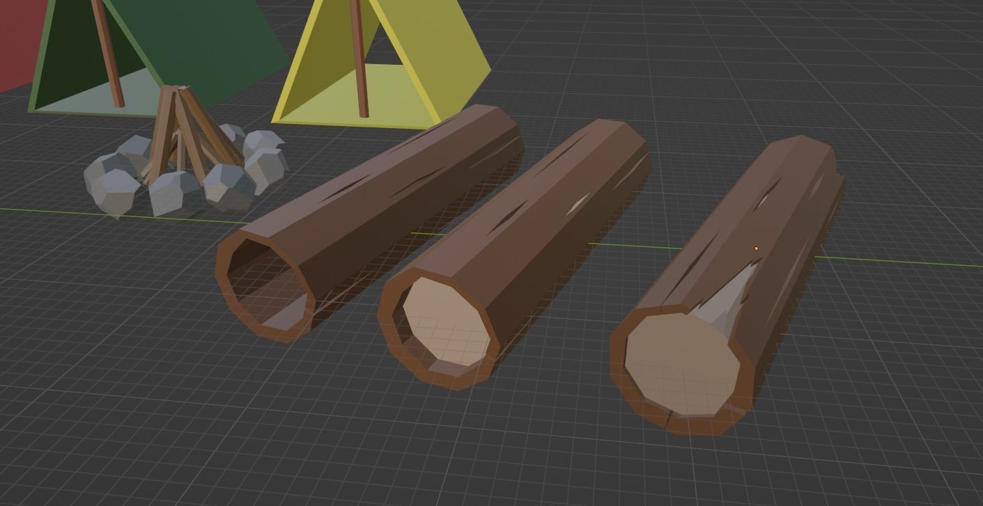 Stylized camping assets pack free VR / AR / low-poly 3D model | CGTrader