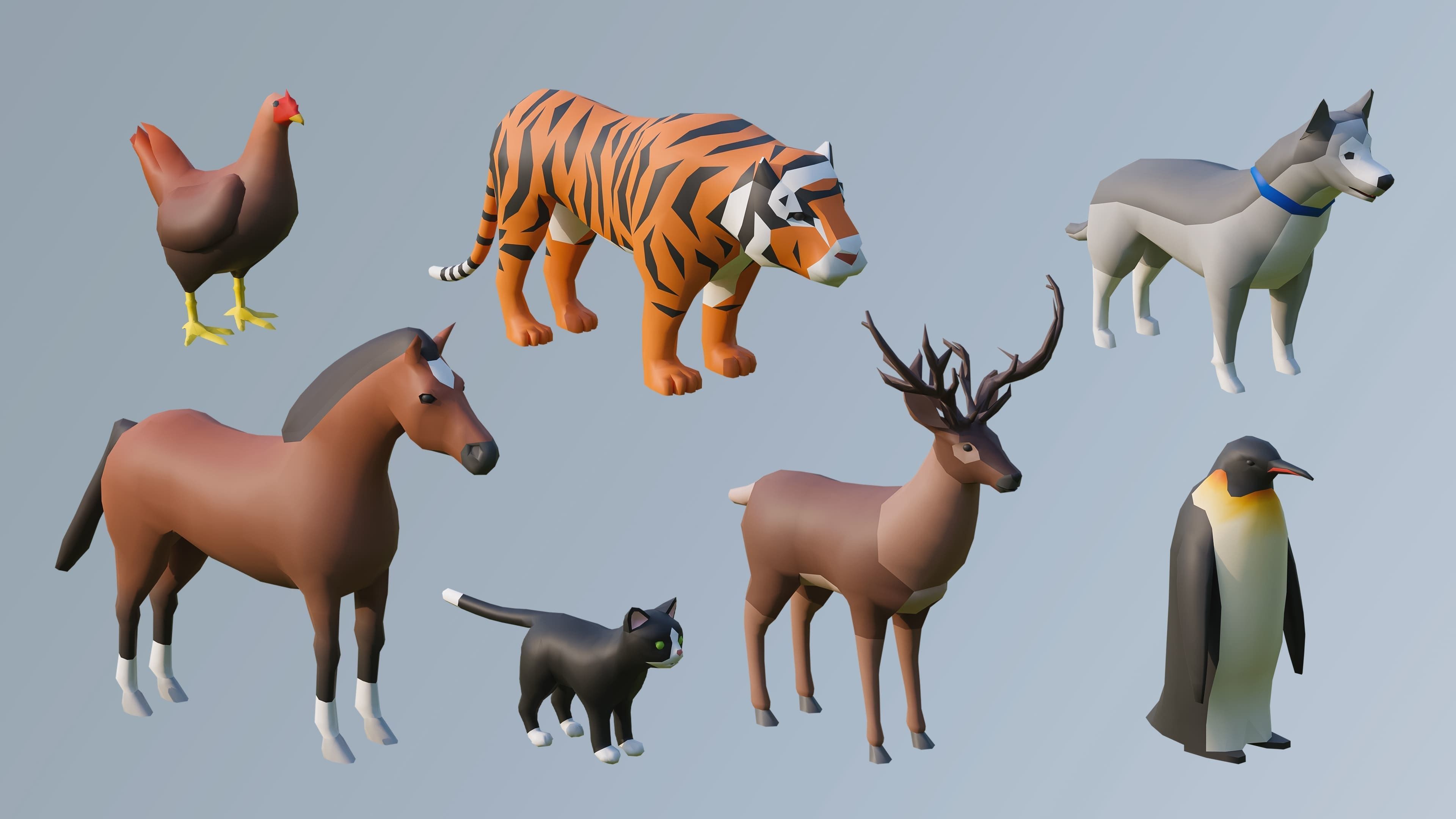 Animals FREE free VR / AR / low-poly 3D model rigged | CGTrader