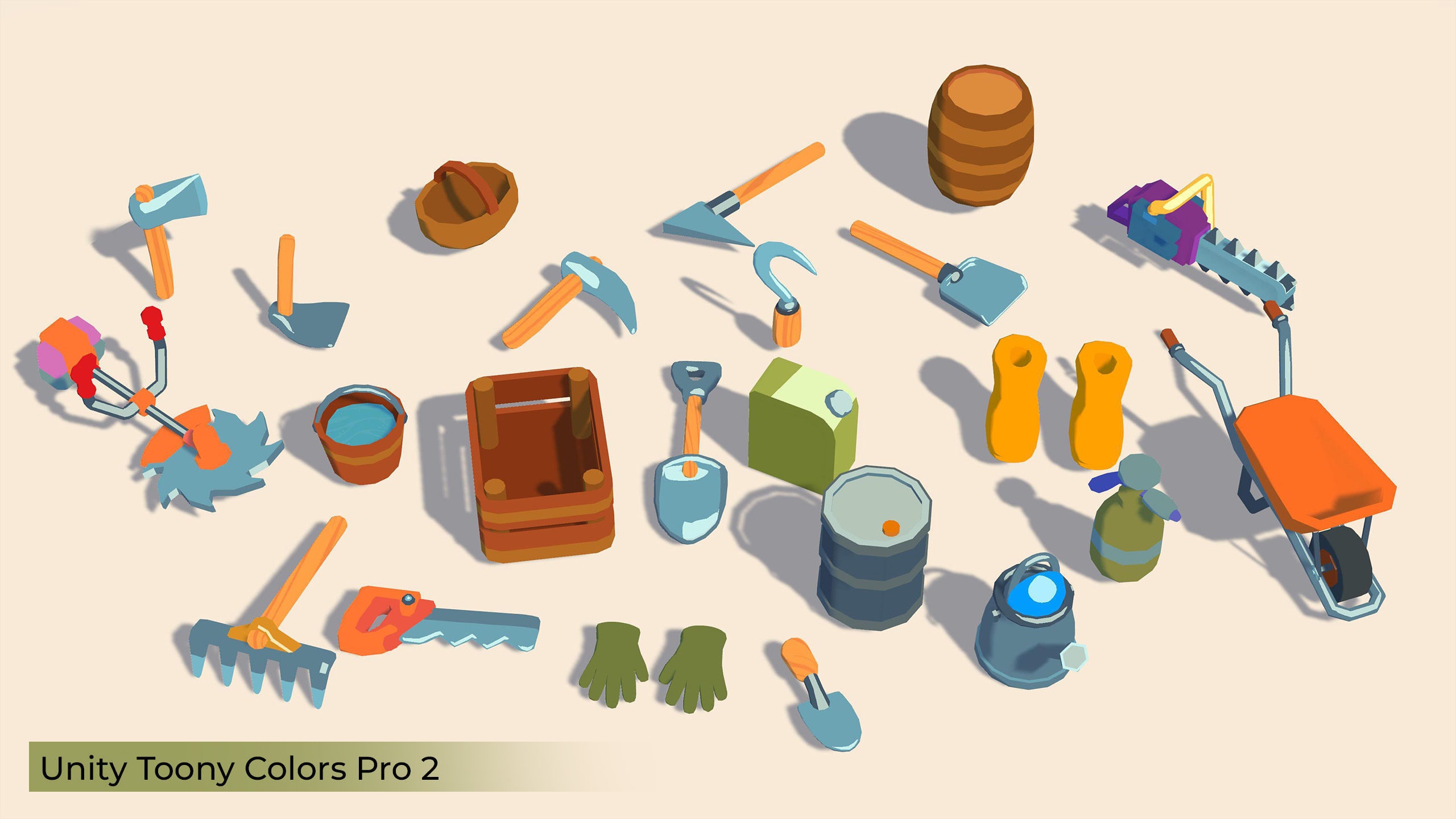 3D model Low-poly Cartoon Farm tools Pack VR / AR / low-poly | CGTrader