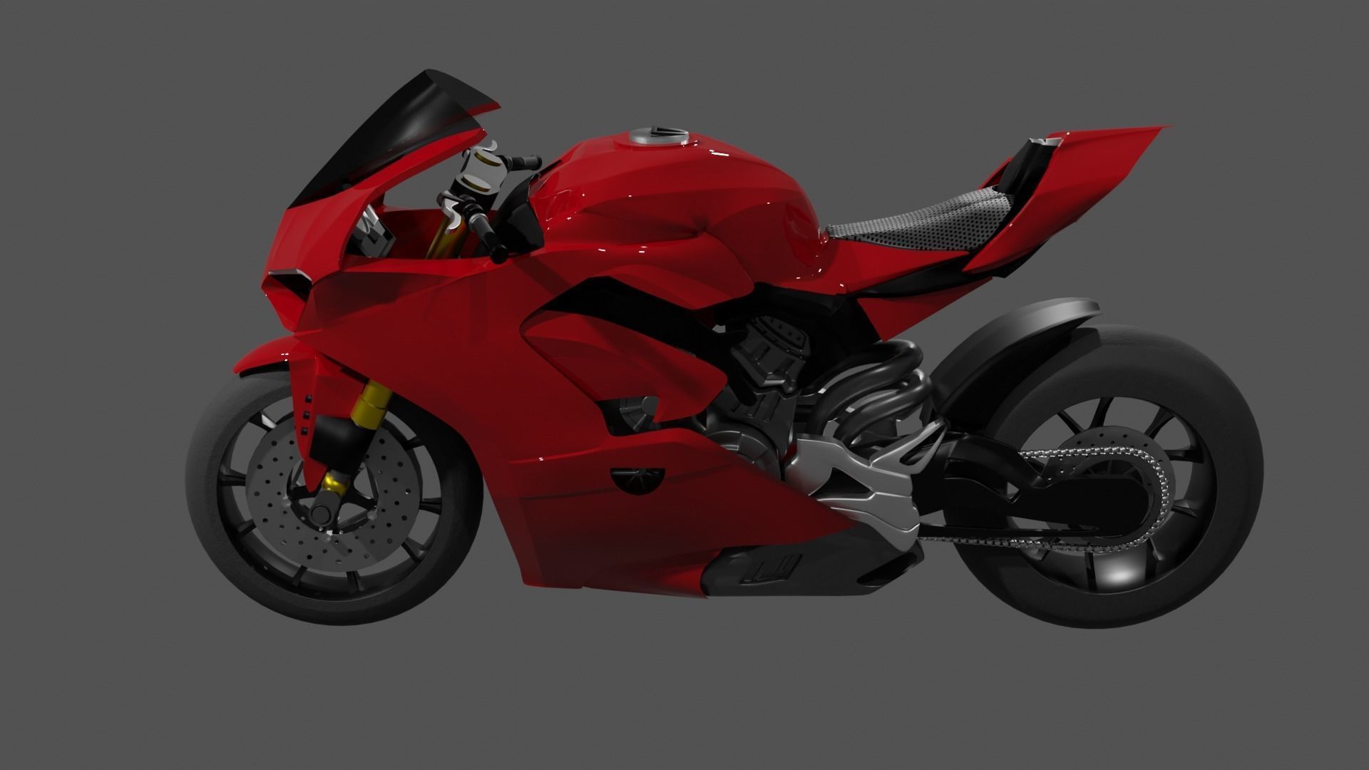 3D model Ducati Panigale V4 - Supersport Racing Bike VR / AR / low-poly ...