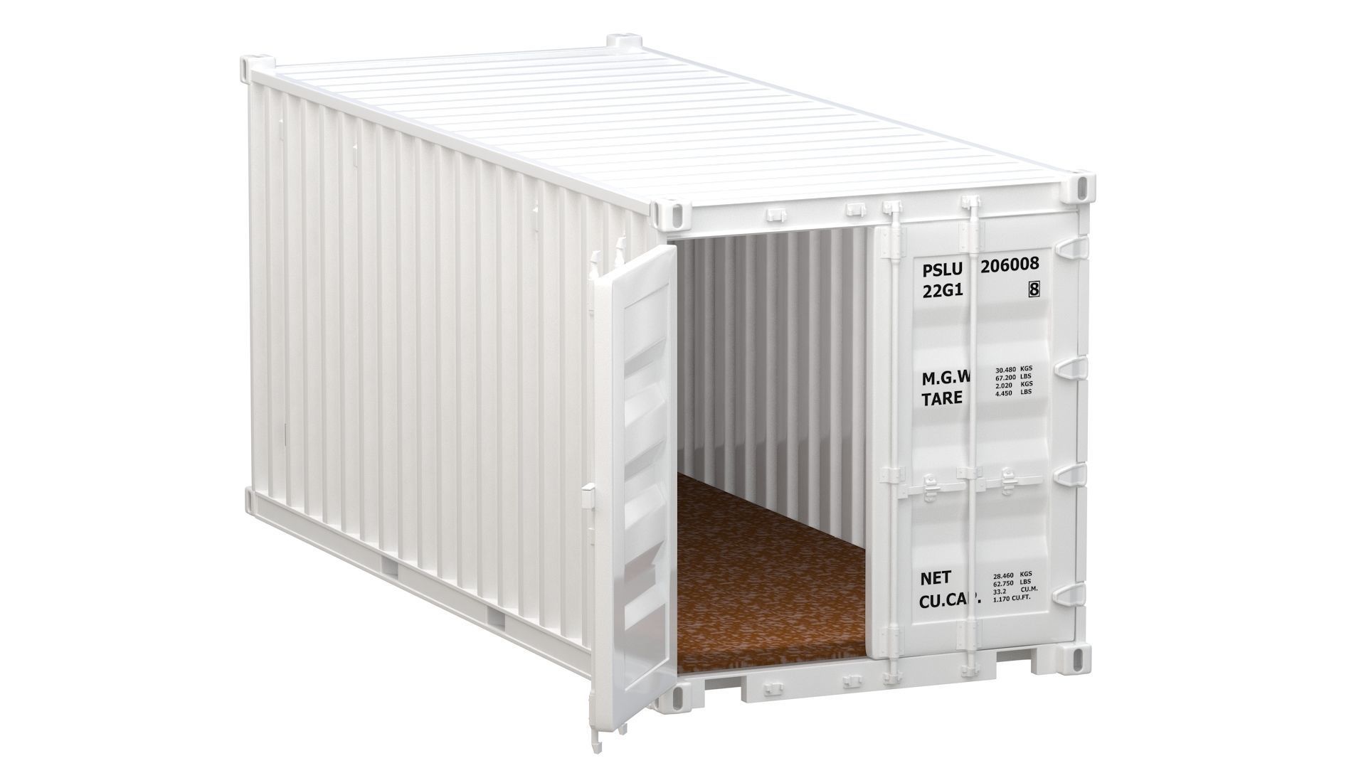 20 ft Container White 3D model | CGTrader
