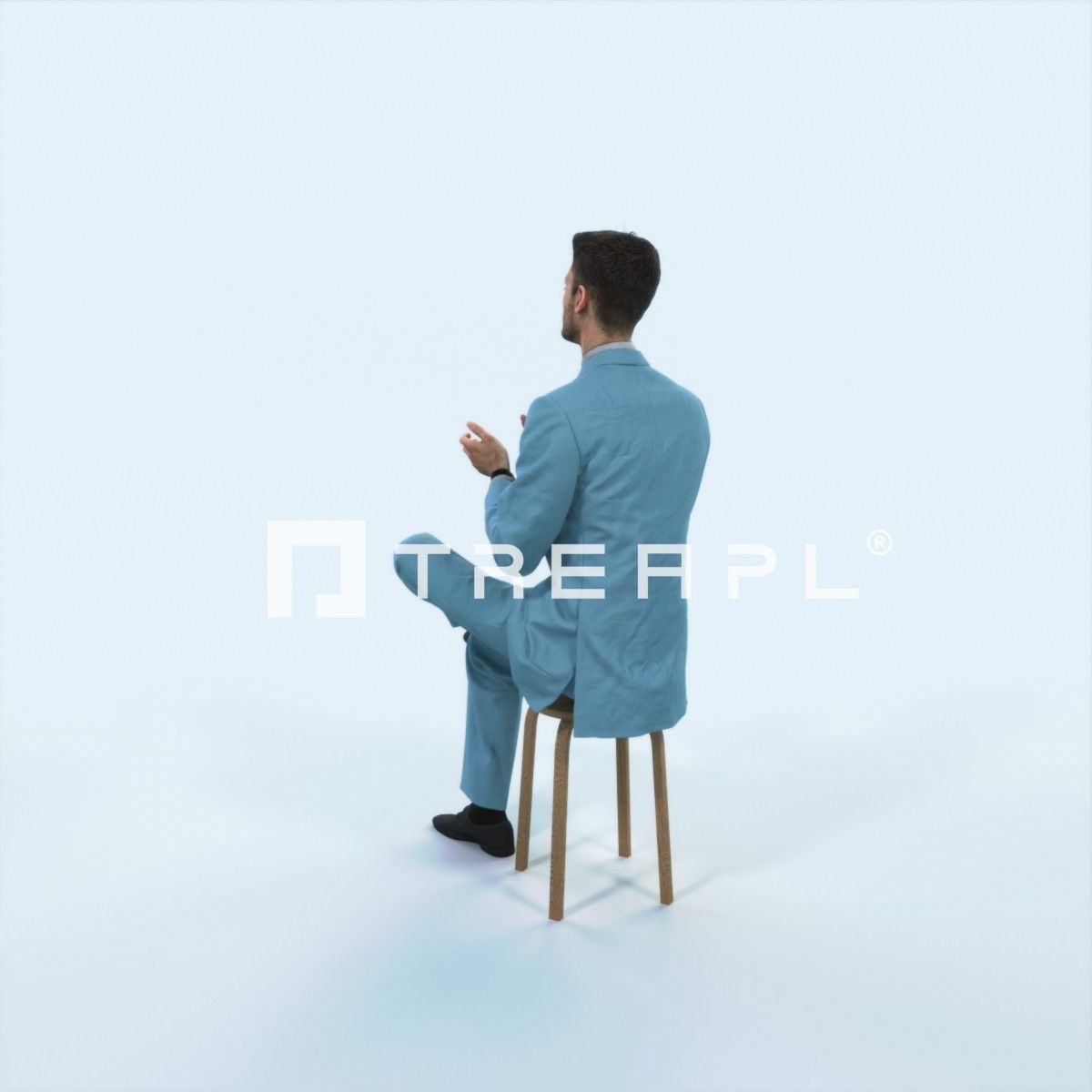 3D model Posture 19G Clapping Sitting Elegant Man VR / AR / low-poly ...