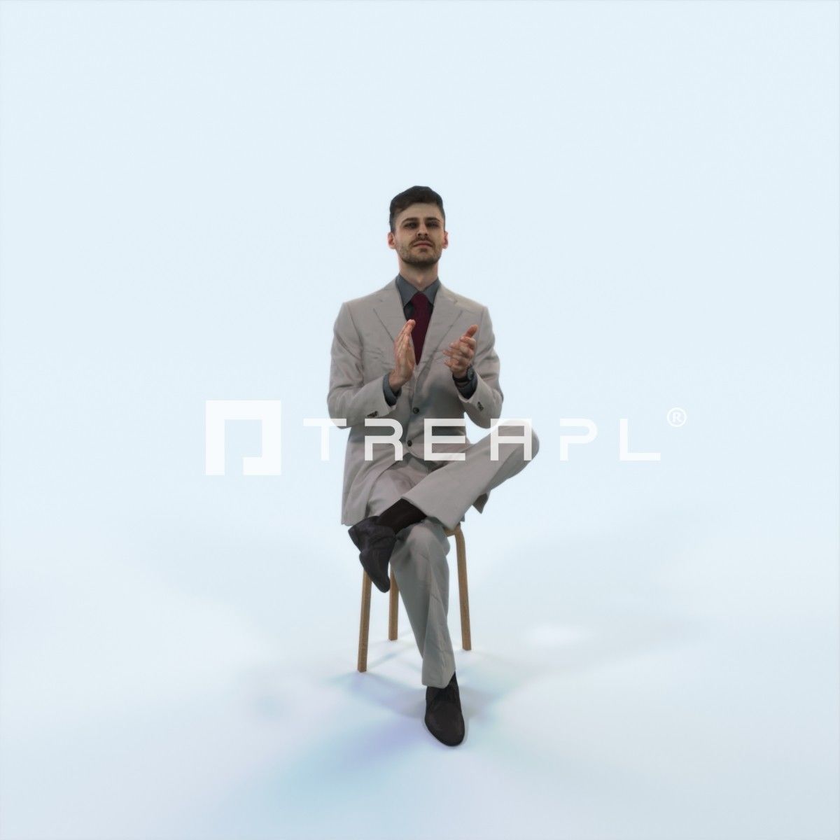 3D model Posture 19D Clapping Sitting Elegant Man VR / AR / low-poly ...