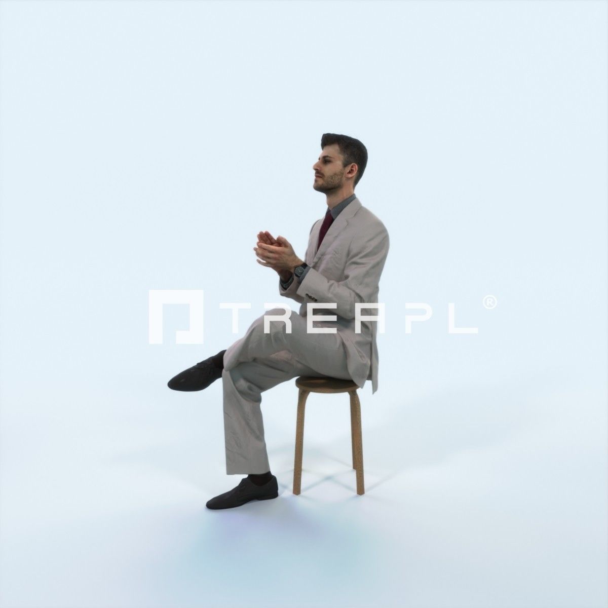 3D model Posture 19D Clapping Sitting Elegant Man VR / AR / low-poly ...