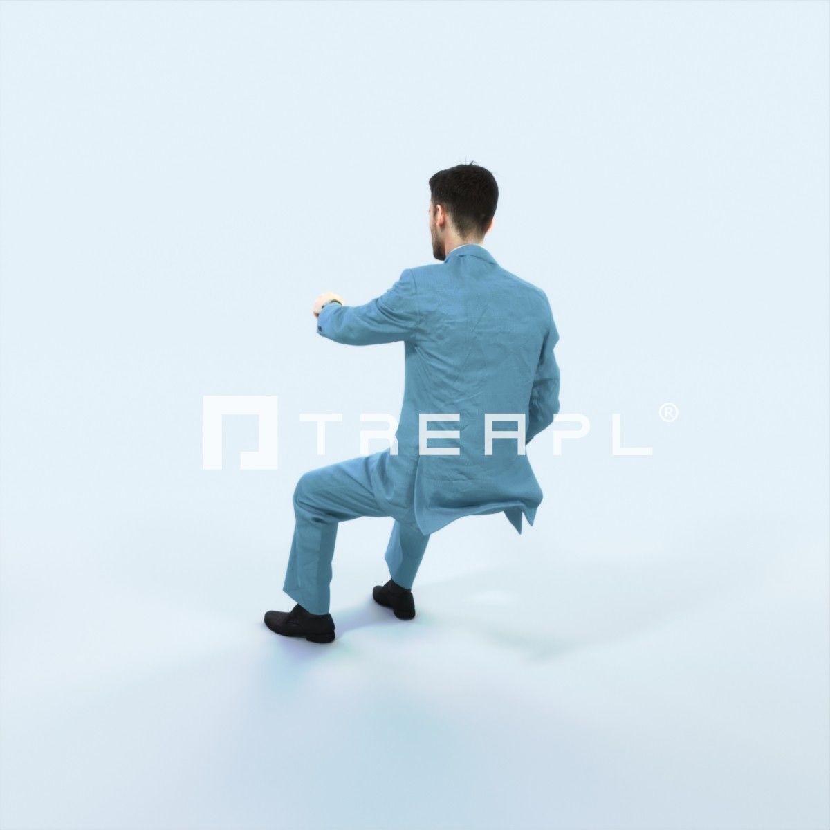 3D model Posture 20L Driver Driving Sitting Elegant Man VR / AR / low ...