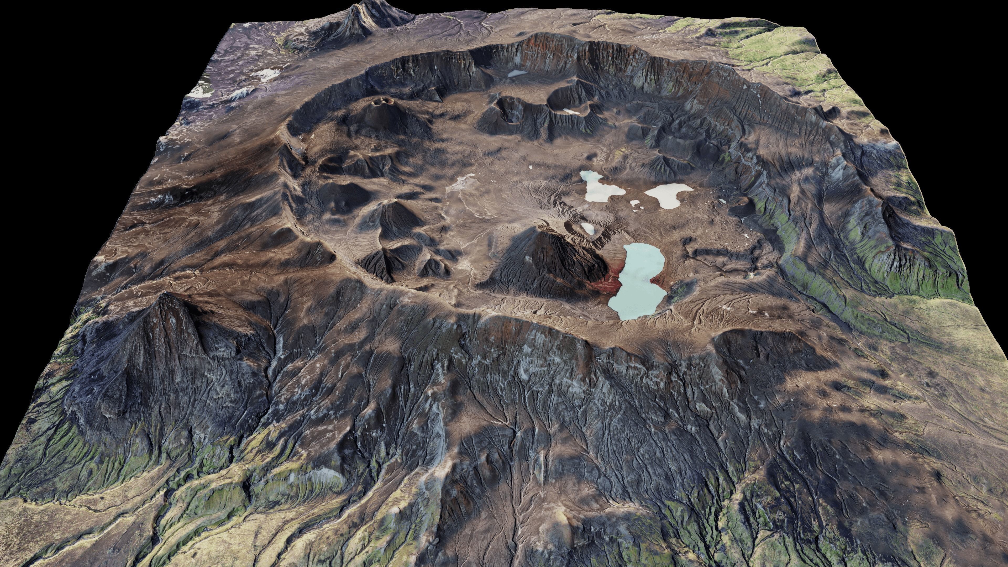 Okmok Caldera 3d model terrain 3D model | CGTrader