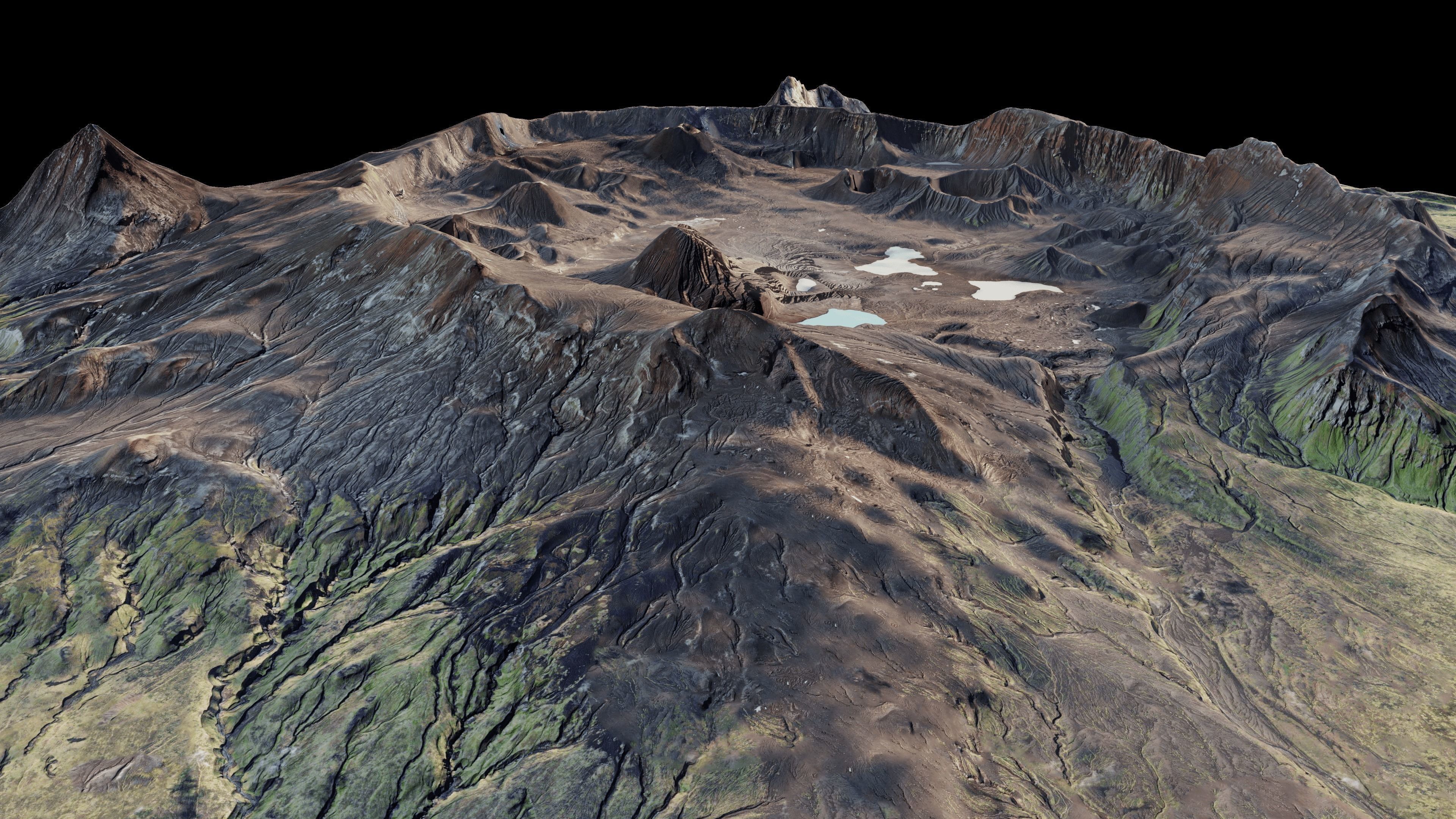 Okmok Caldera 3d model terrain 3D model | CGTrader
