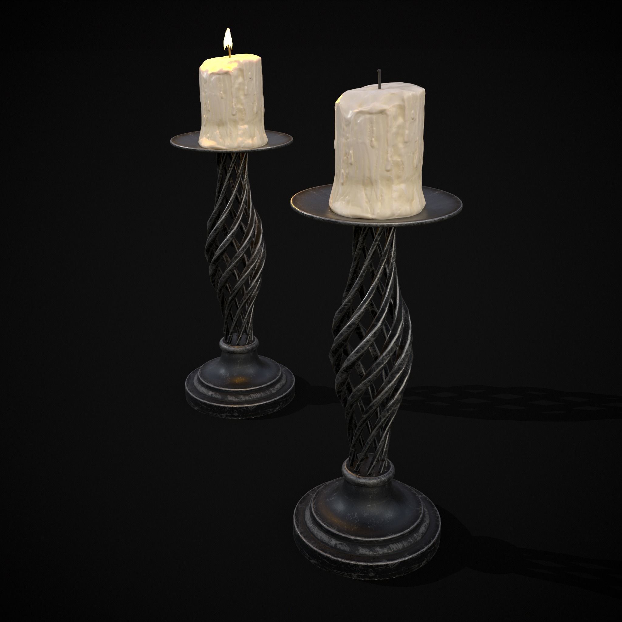 3D model Spiral Iron Candle Stick VR / AR / low-poly | CGTrader