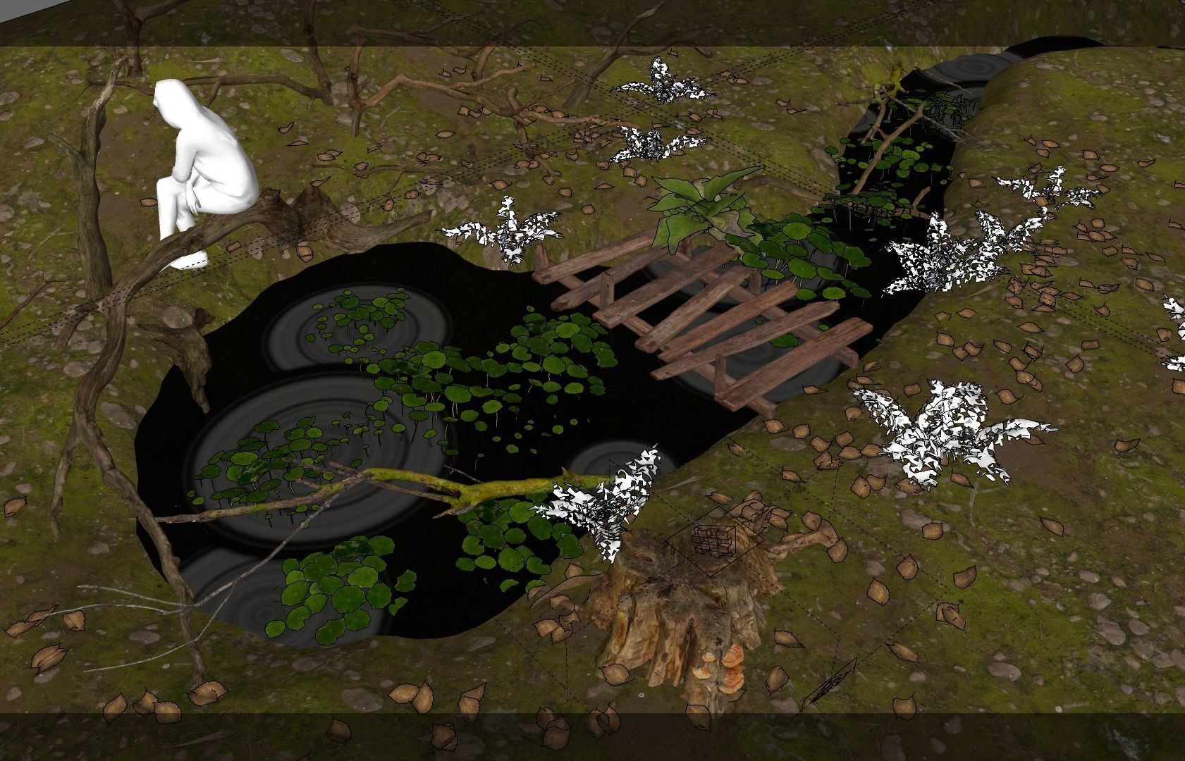 Small Pond - Full Model Sketchup - V-ray Render 3D model | CGTrader