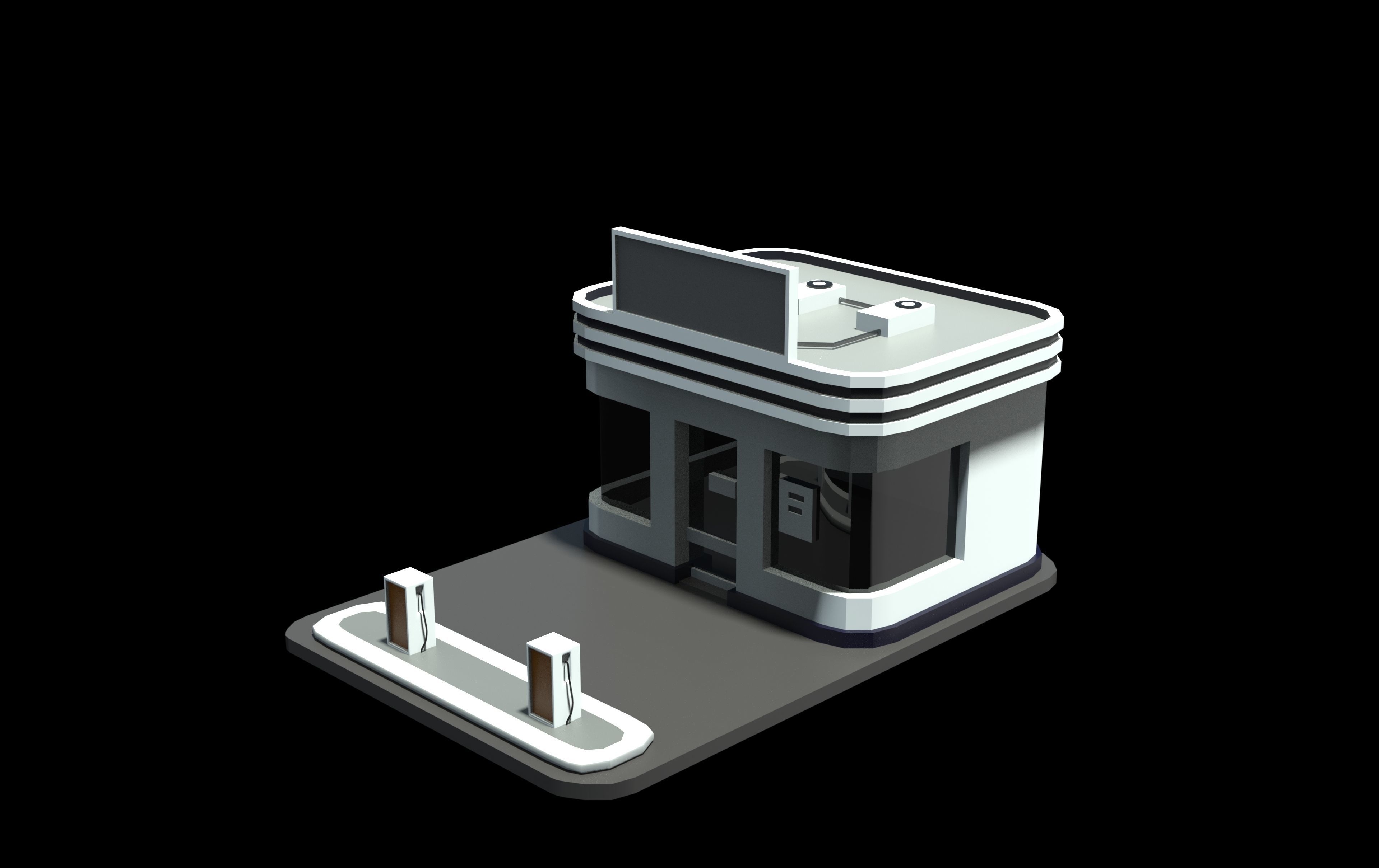 3D model gas station VR / AR / low-poly | CGTrader