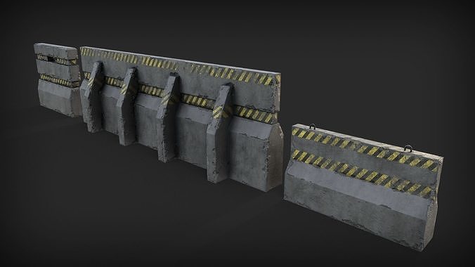 3D model Concrete Barricades Barrier VR / AR / low-poly | CGTrader