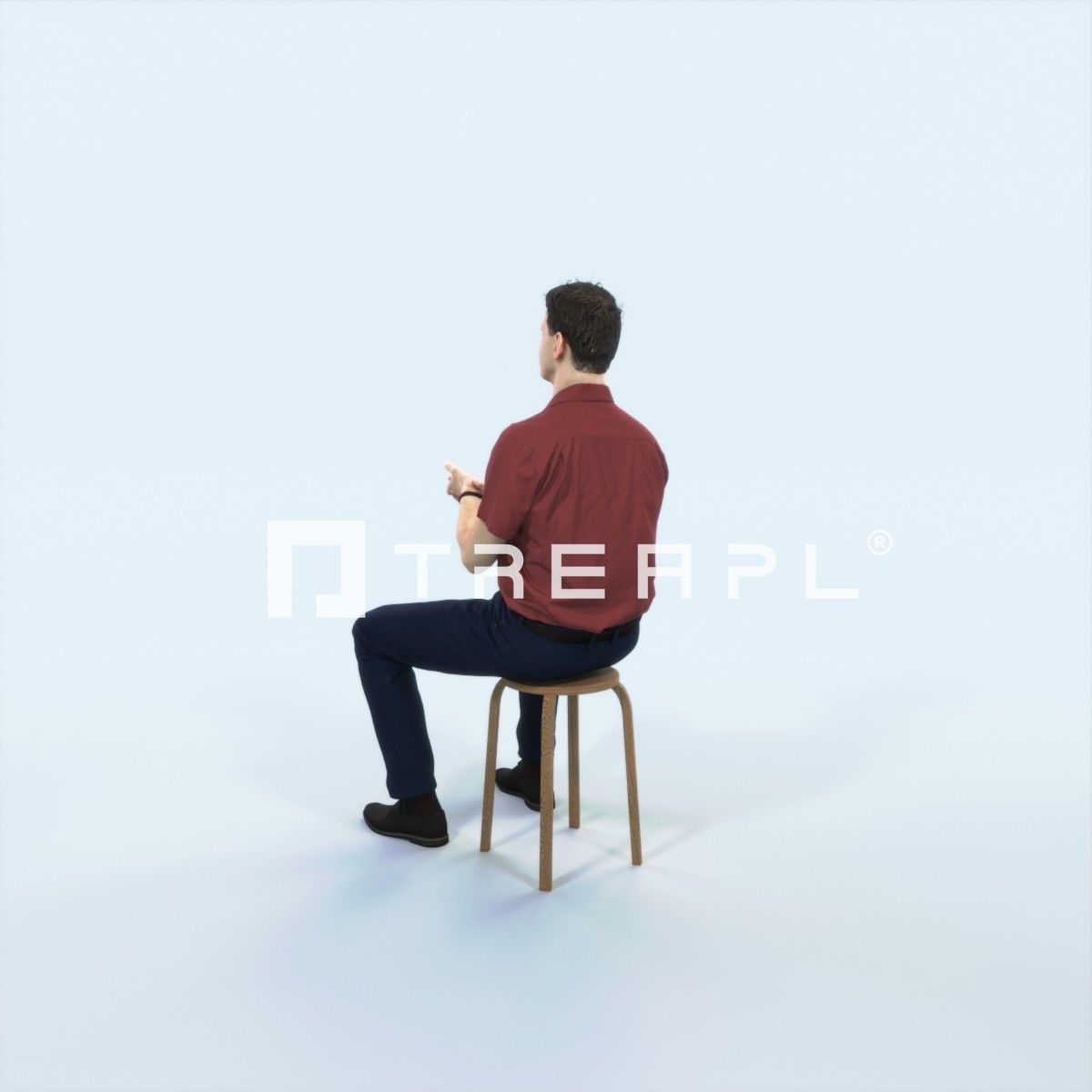 3D model Romance 08L Clapping Clapping Sitting Casual Man VR / AR / low ...