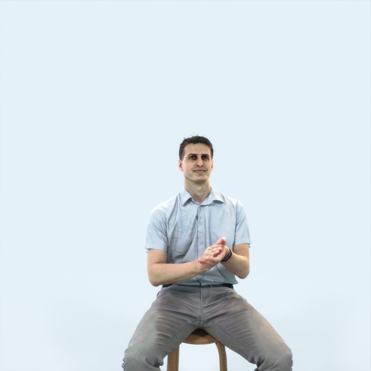 3D model Romance 08A Clapping Clapping Sitting Casual Man VR / AR / low ...