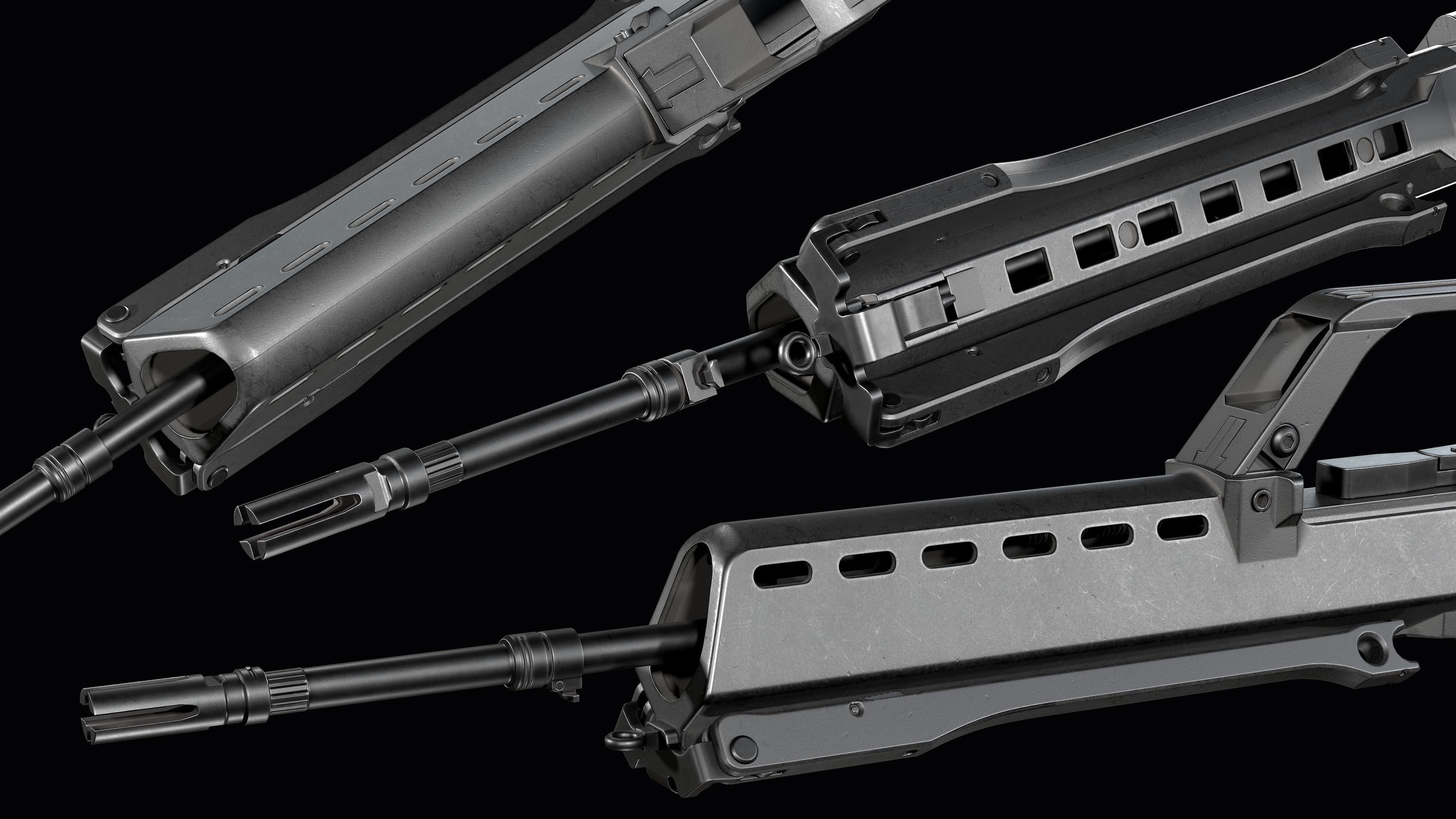 3D model Fully modular assault rifle HK G36 G36E G36K G36KE G36C VR ...