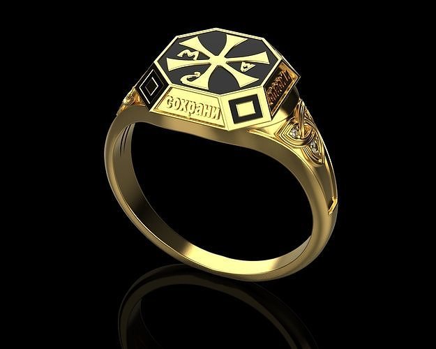 Ring with symbols 3D model 3D printable | CGTrader