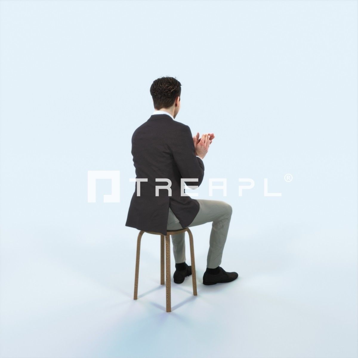 3D model Virtue 13I Clapping Sitting Elegant Man VR / AR / low-poly ...