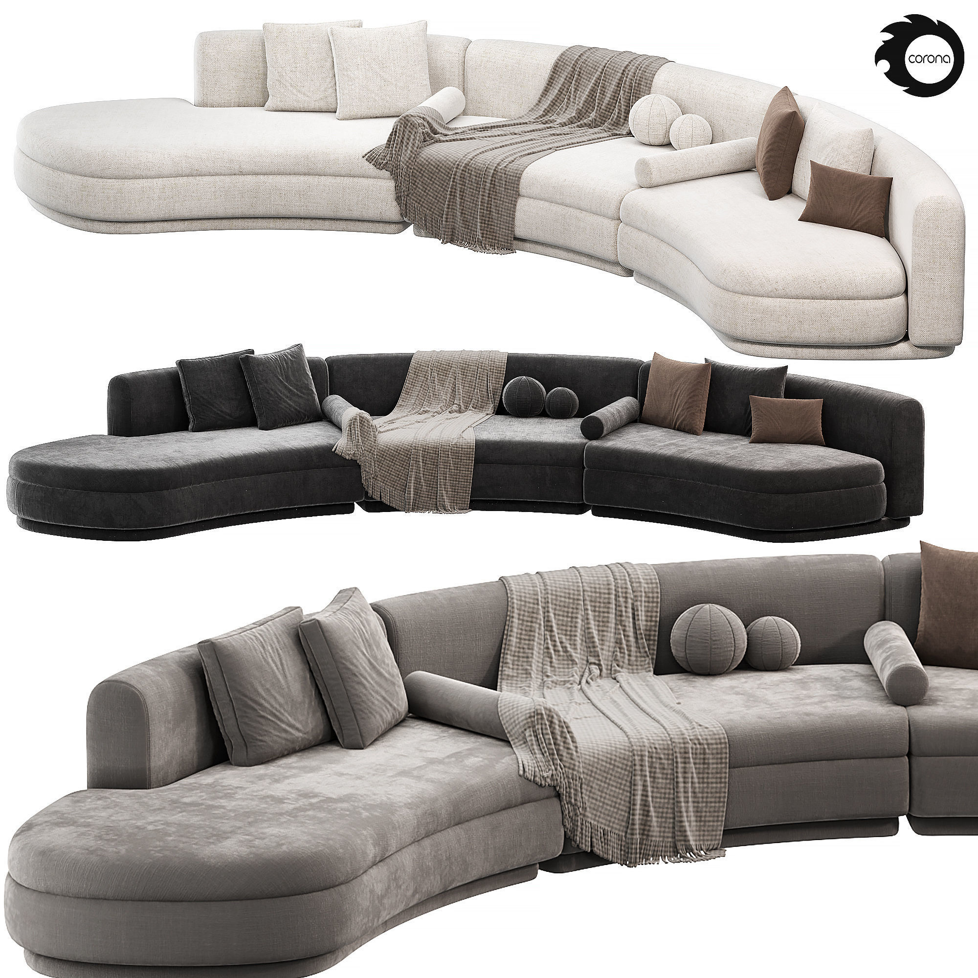 Baxter Piaf Sofa 3D model | CGTrader