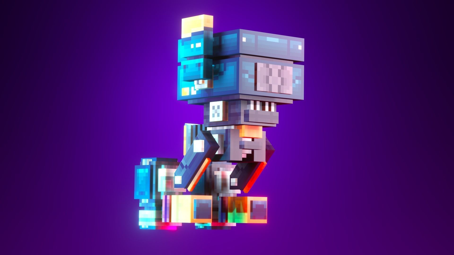 3D model Low-Poly Pixel Art Drone VR / AR / low-poly | CGTrader