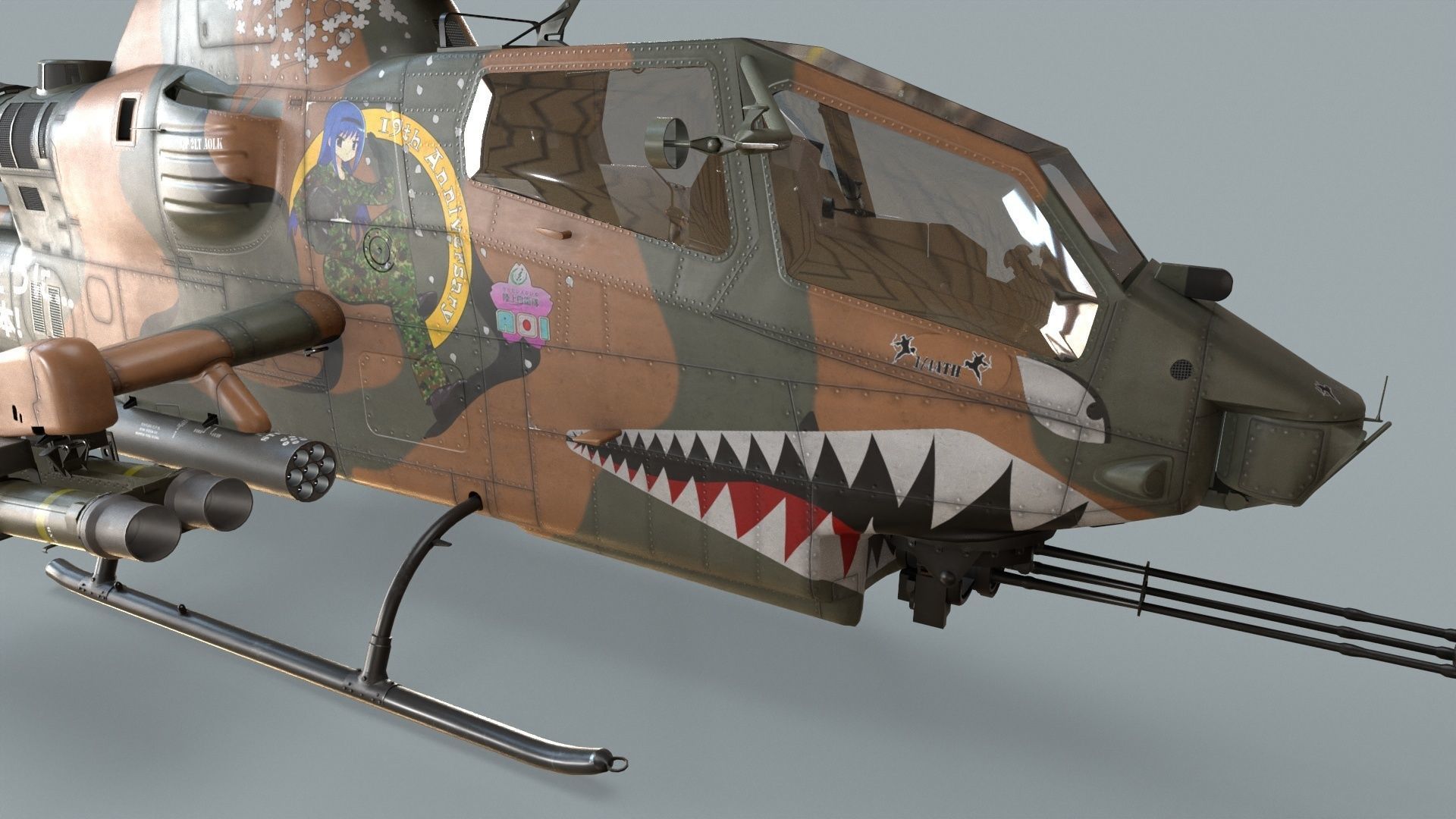 Bell AH-1S Cobra JGSDF Aoi Kisarazu Static 3D model | CGTrader