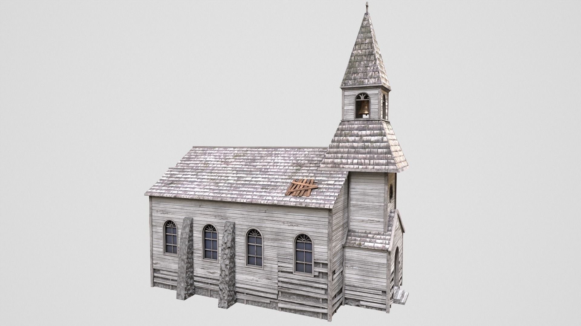 3D model Old wooden church VR / AR / low-poly | CGTrader