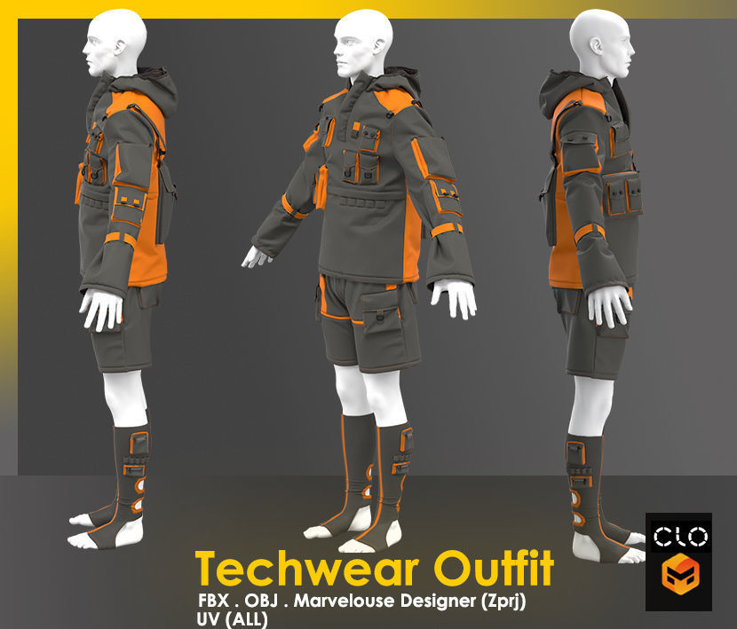 Techwear Outfit 3D model | CGTrader