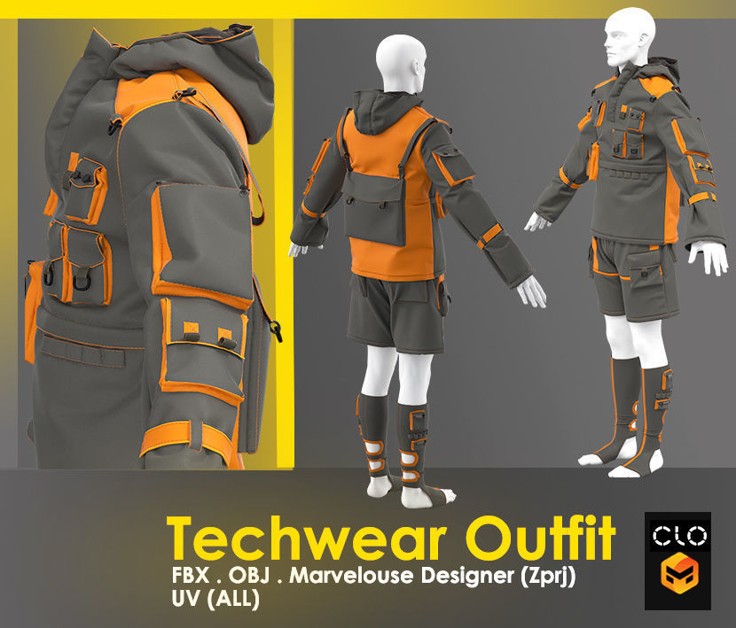 Techwear Outfit 3D model | CGTrader
