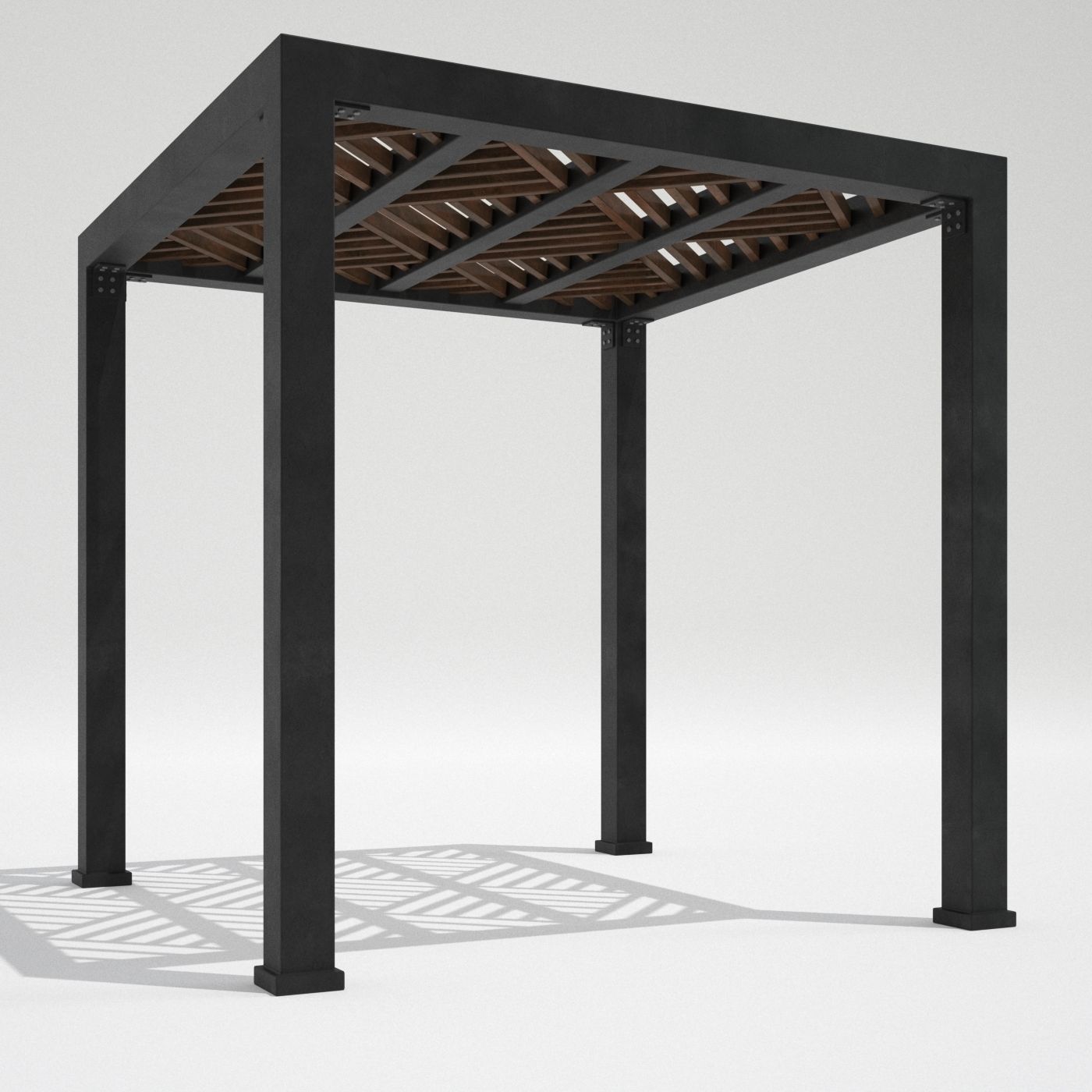 Modern Gazebo metal wood 3D model | CGTrader