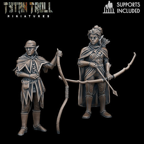 DnD Heroes - Elf Rangers - Pre-Supported- 3D model 3D printable | CGTrader