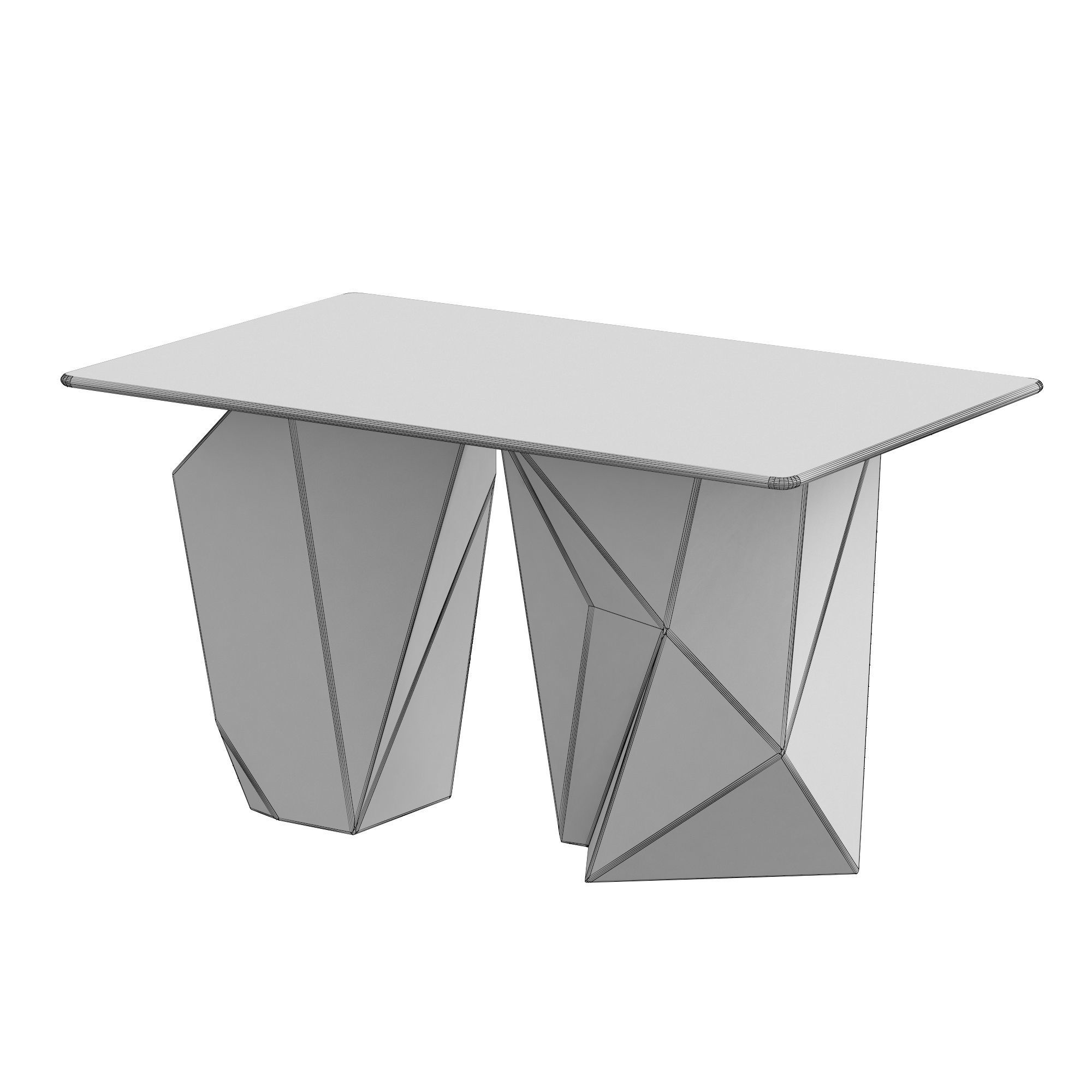 Geometric console brass marble 3D model | CGTrader