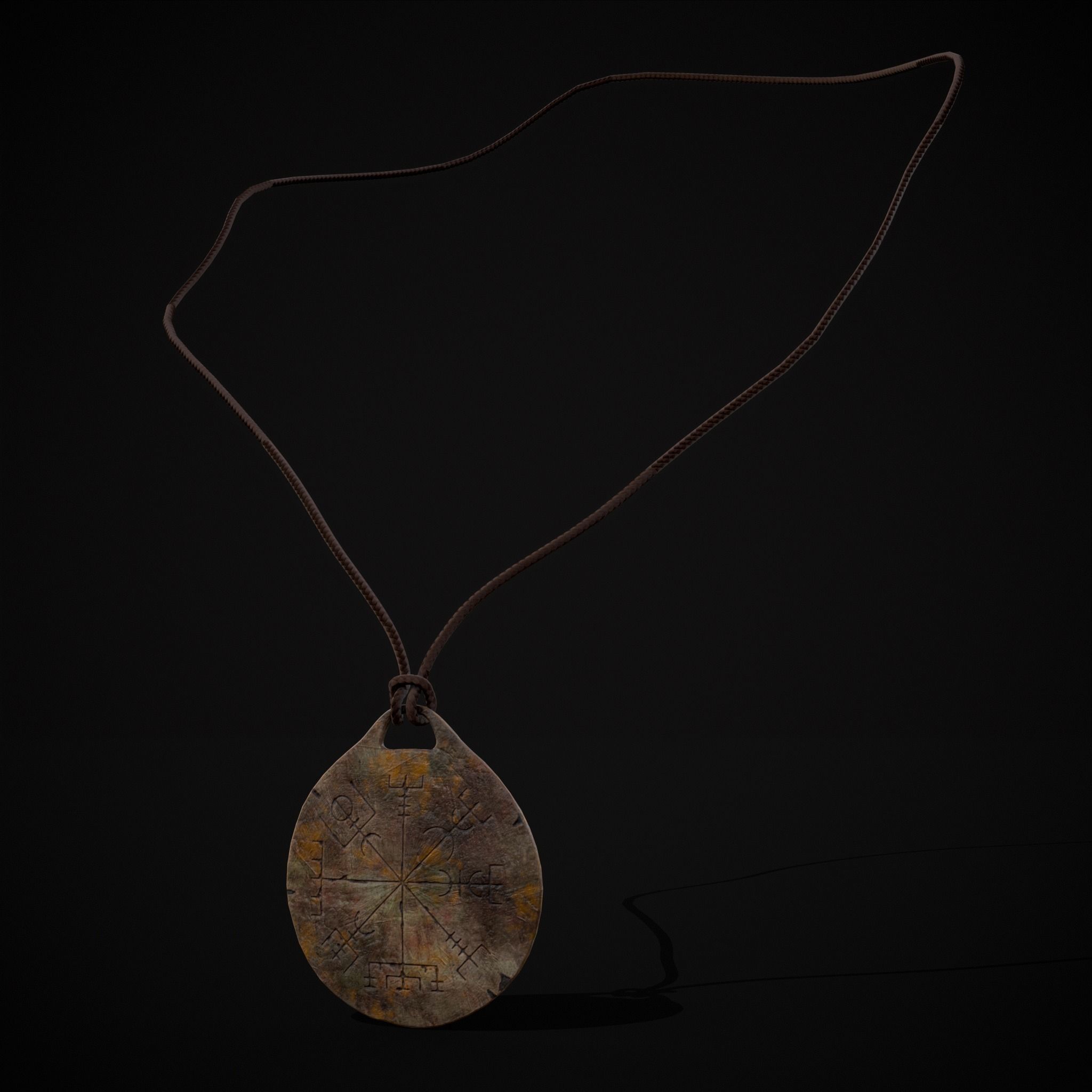 3D model Wooden Vegvisir Medallion VR / AR / low-poly | CGTrader