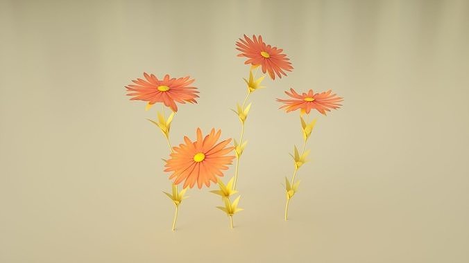 Stylized flowers and small flowers 3D model | CGTrader