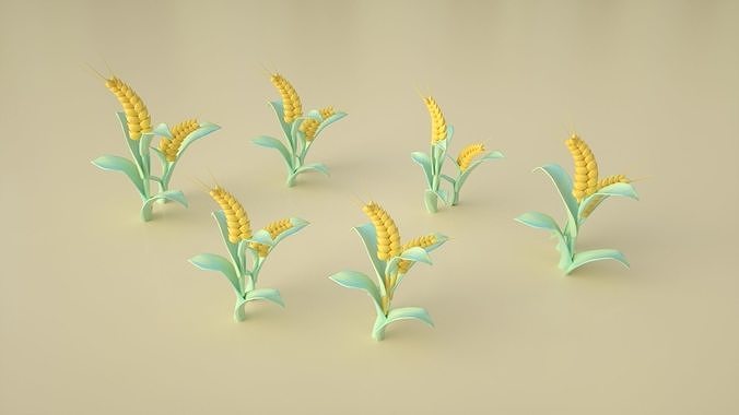 Stylized straw small rice rice 3D model | CGTrader