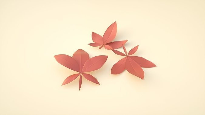 Cartoon Maple Leaf Leaves 3D model | CGTrader