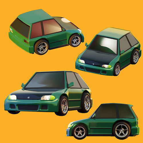 Honda Civic EG mini car 3D model 3D model | CGTrader