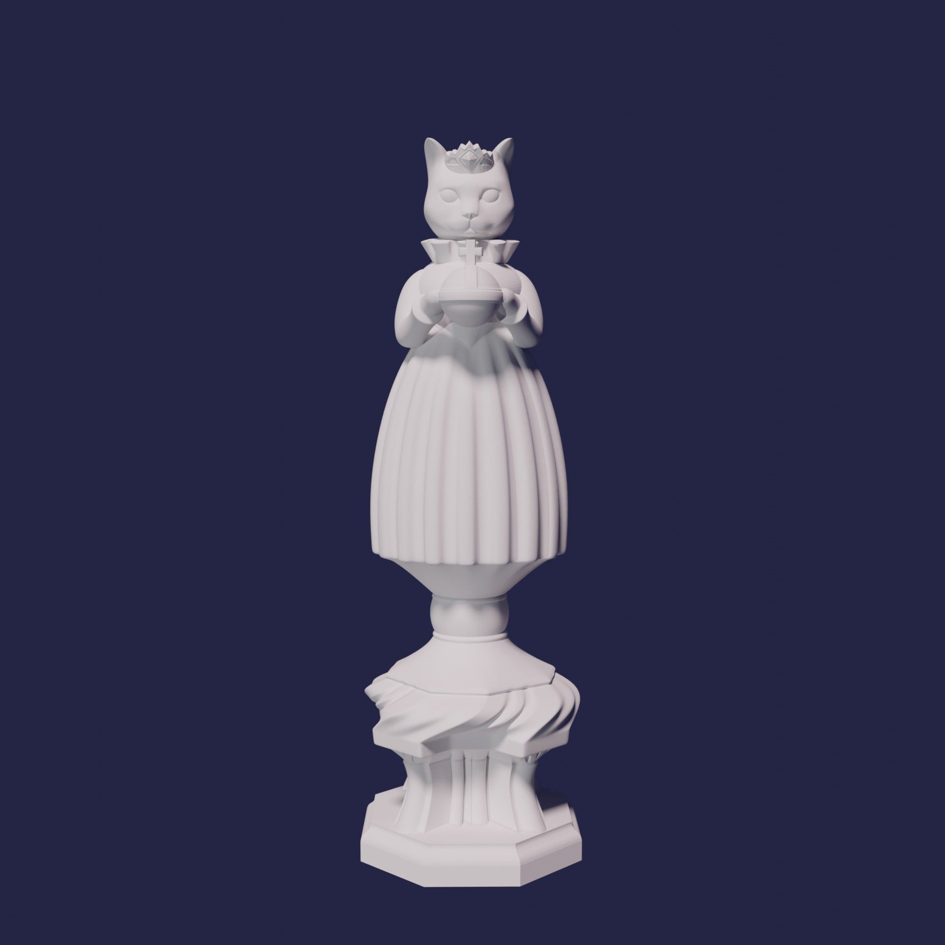 CAT CHESS SET 3D model 3D printable | CGTrader