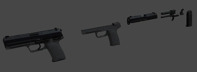 3D model HK USP Match 9mmx19 VR / AR / low-poly | CGTrader