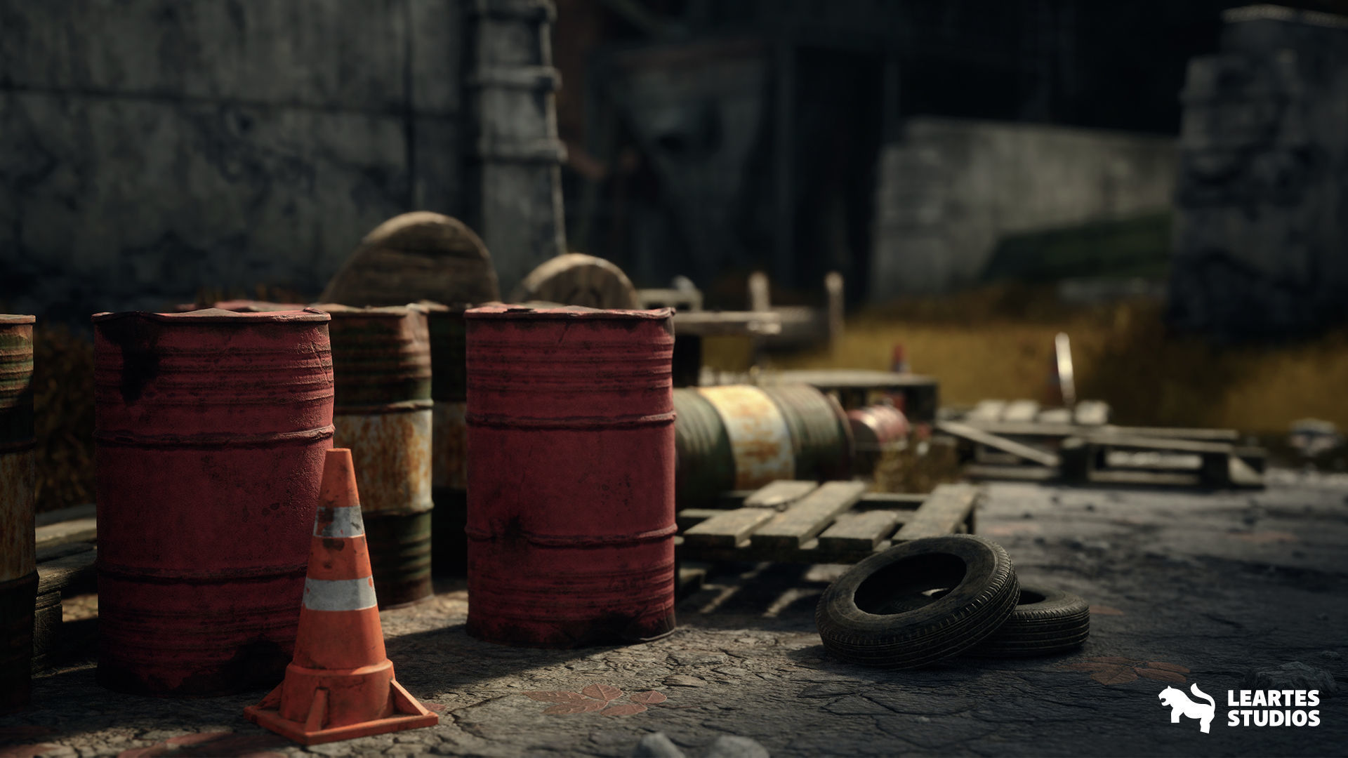 3D model Abandoned Industrial Factory Environment VR / AR / low-poly ...